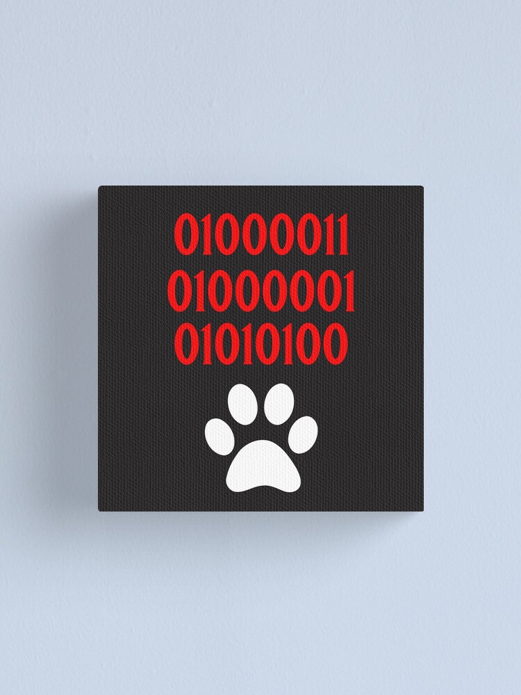 Lienzo «CAT en números de código binario con una huella de gato» de ...