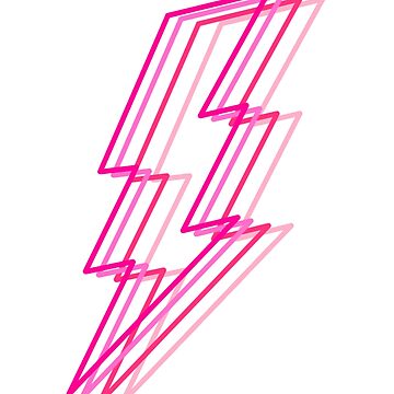 "pink layered lighting bolt" Sticker for Sale by mollsdesignss | Redbubble