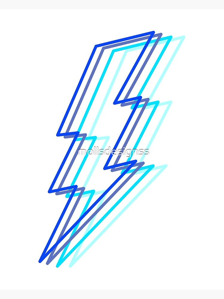 "blue layered lighting bolt" Poster for Sale by mollsdesignss | Redbubble