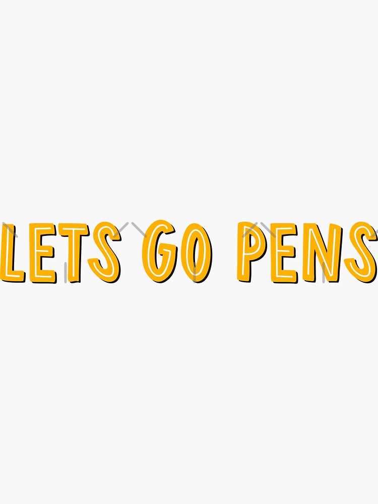 "lets go pens" Sticker for Sale by cartershart | Redbubble