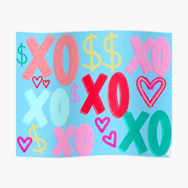 "Preppy XOXO abstract" Poster for Sale by mollsdesignss | Redbubble