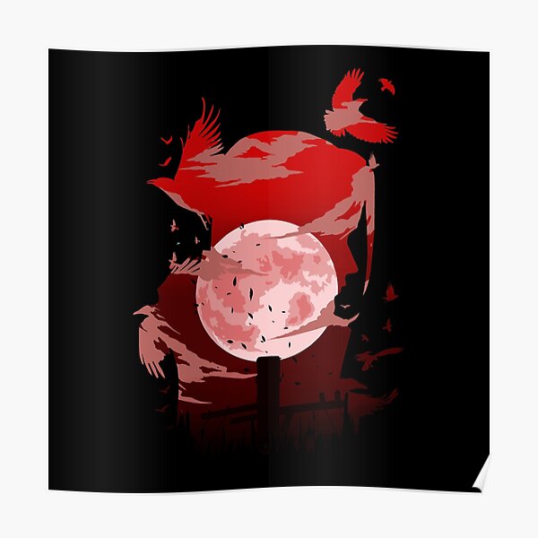 "red moon ninja" Poster by amkdino | Redbubble