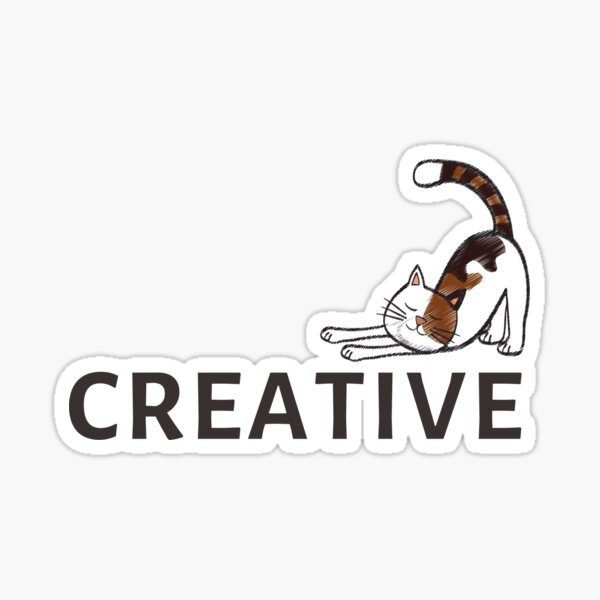 "Cute cat art with quote" Sticker for Sale by Mountrock | Redbubble