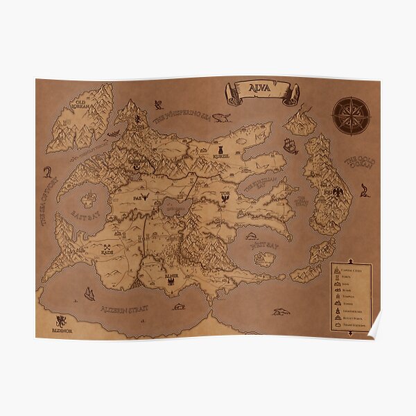 "Alva Map" Poster for Sale by crowpocrypha | Redbubble