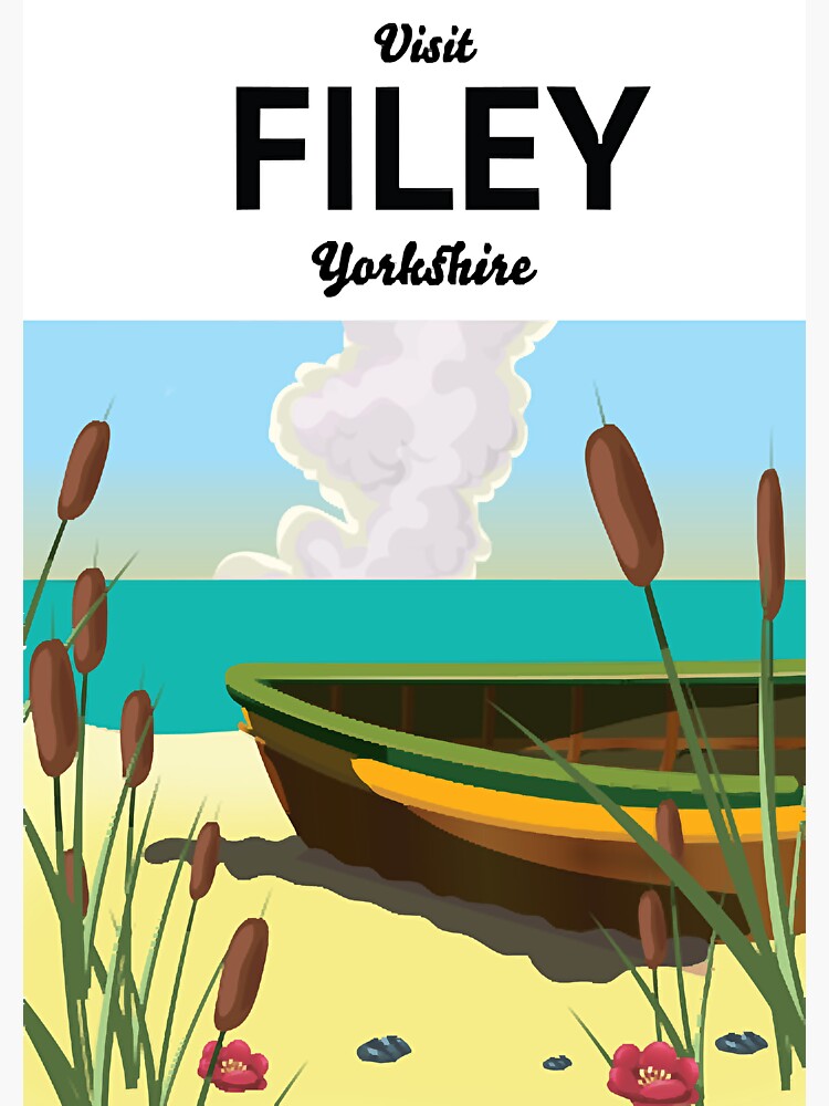 "Filey Yorkshire Beach travel poster " Sticker by SharonJoh72123 ...