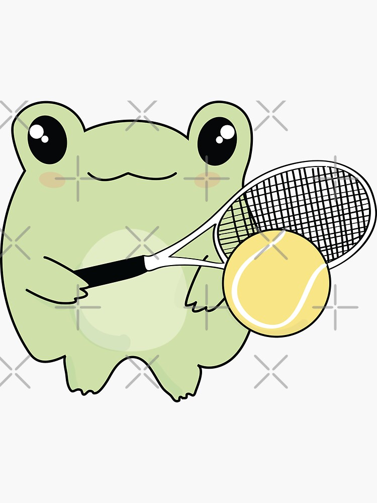 "Kawaii Frog Loves Tennis" Sticker by Good-Find | Redbubble