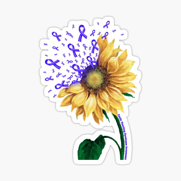 "CYCLIC VOMITING SYNDROME AWARENESS Sunflower Blue Ribbon Fighter Gift ...