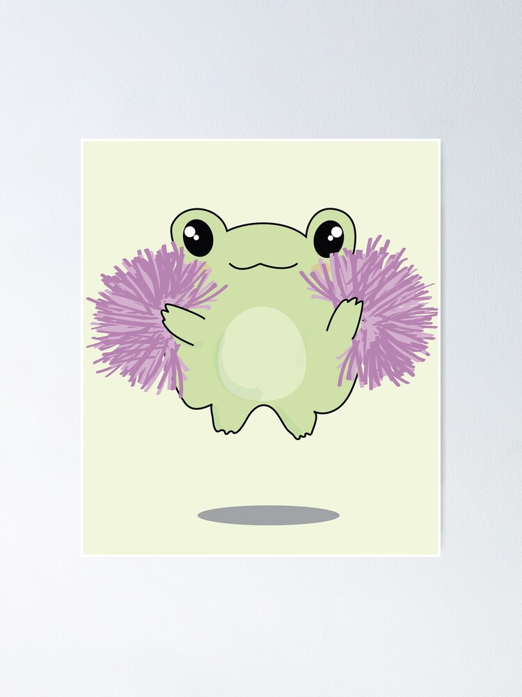 "Kawaii Frog Loves Cheer" Poster for Sale by Good-Find | Redbubble