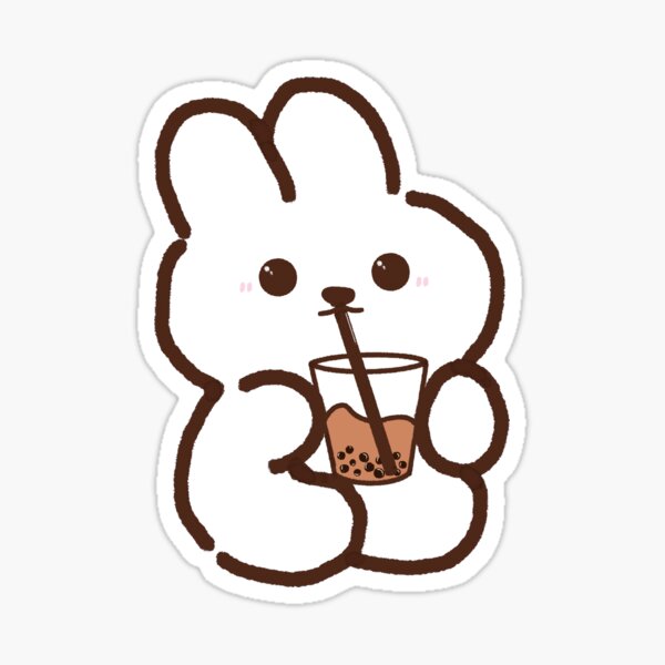 "Kawaii Boba Bunny" Sticker by mia-studio | Redbubble