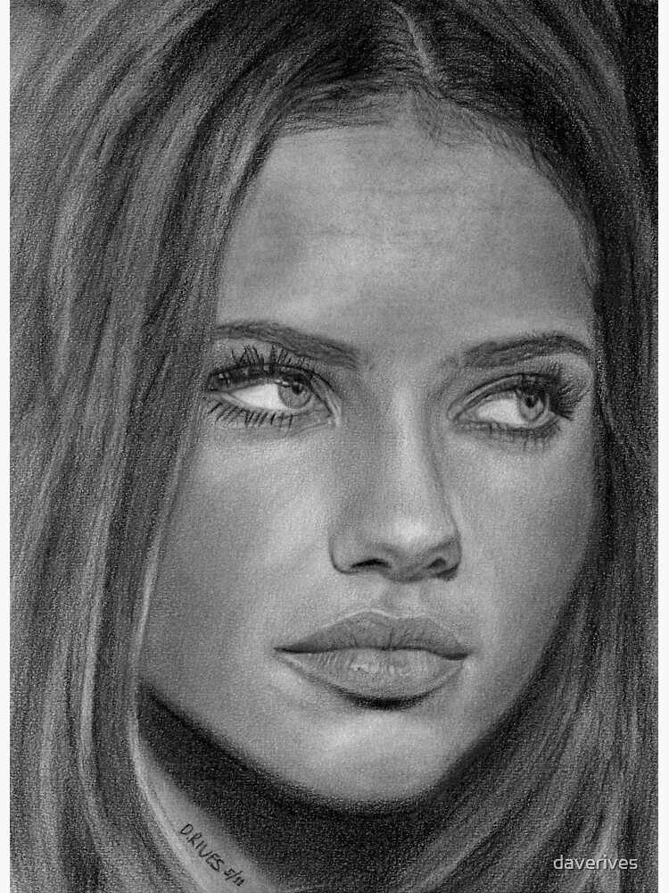 "Adriana Lima 2 Pencil Drawing" Sticker for Sale by daverives | Redbubble