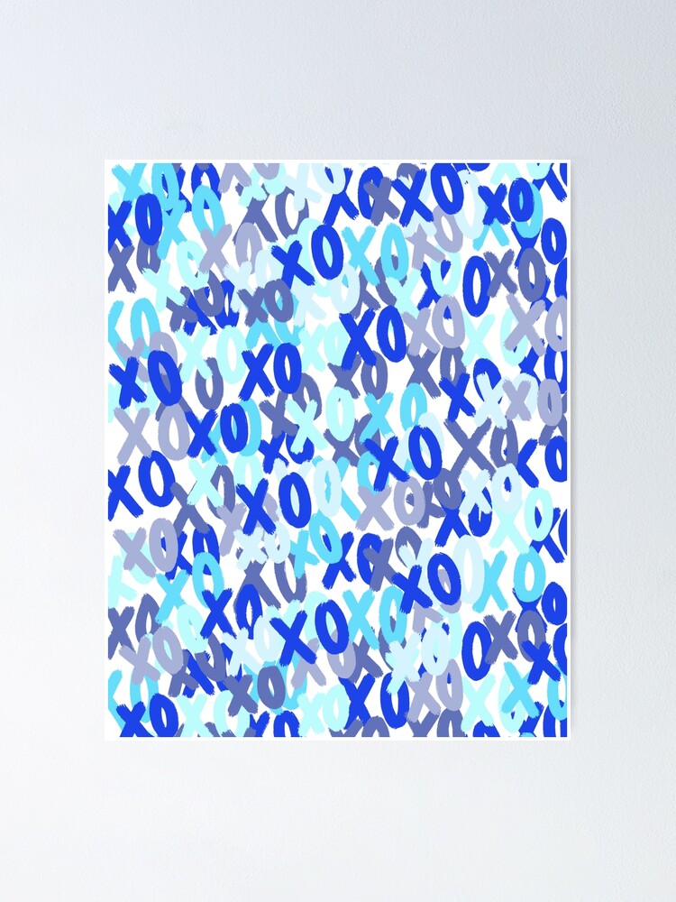 "Blue XOXO" Poster for Sale by mollsdesignss | Redbubble