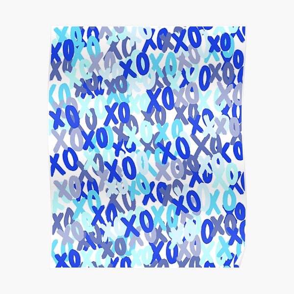 "Blue XOXO" Poster for Sale by mollsdesignss | Redbubble