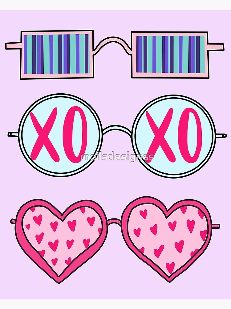 Preppy Glasses Poster By Mollsdesignss Redbubble