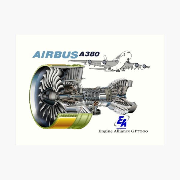 "Airbus A 380 GP7000 Engine" Art Print by DrTigrou | Redbubble