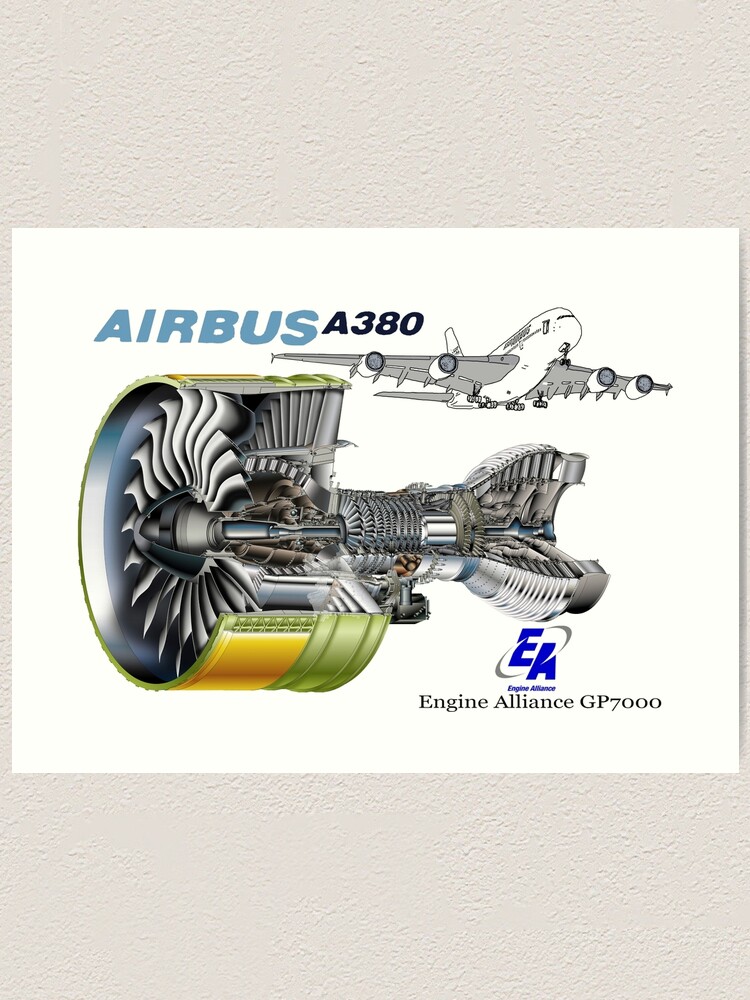 "Airbus A 380 GP7000 Engine" Art Print by DrTigrou | Redbubble