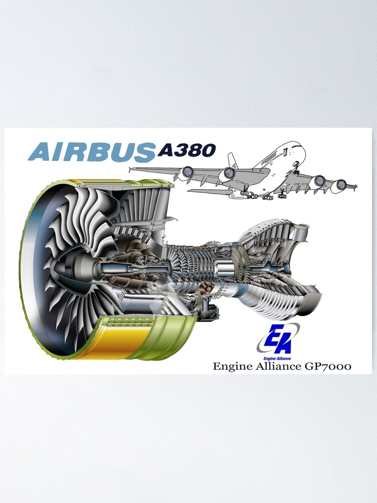 "Airbus A 380 GP7000 Engine" Poster for Sale by DrTigrou | Redbubble