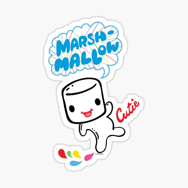 Cartoon Marshmallows Stickers | Redbubble