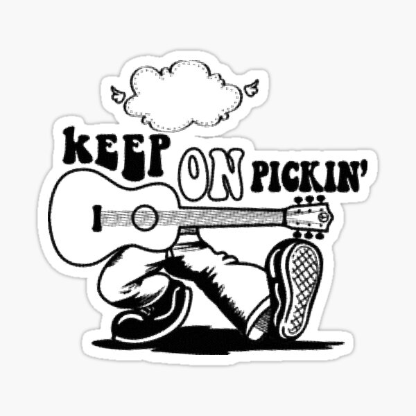 "Guitar - Keep on Pickin' Style #1" Sticker for Sale by Mojo-Store ...