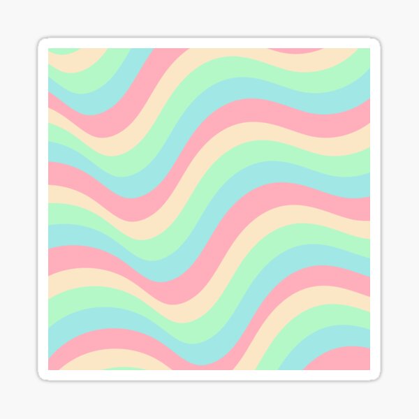 "Muted Pastel Rainbow Repeated Pattern Blue, Mint Green, Pink, Yellow ...