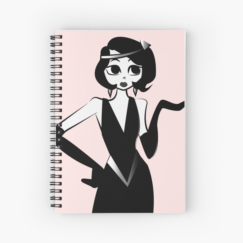 "1920s flapper" Spiral Notebook for Sale by CinemaRoll | Redbubble