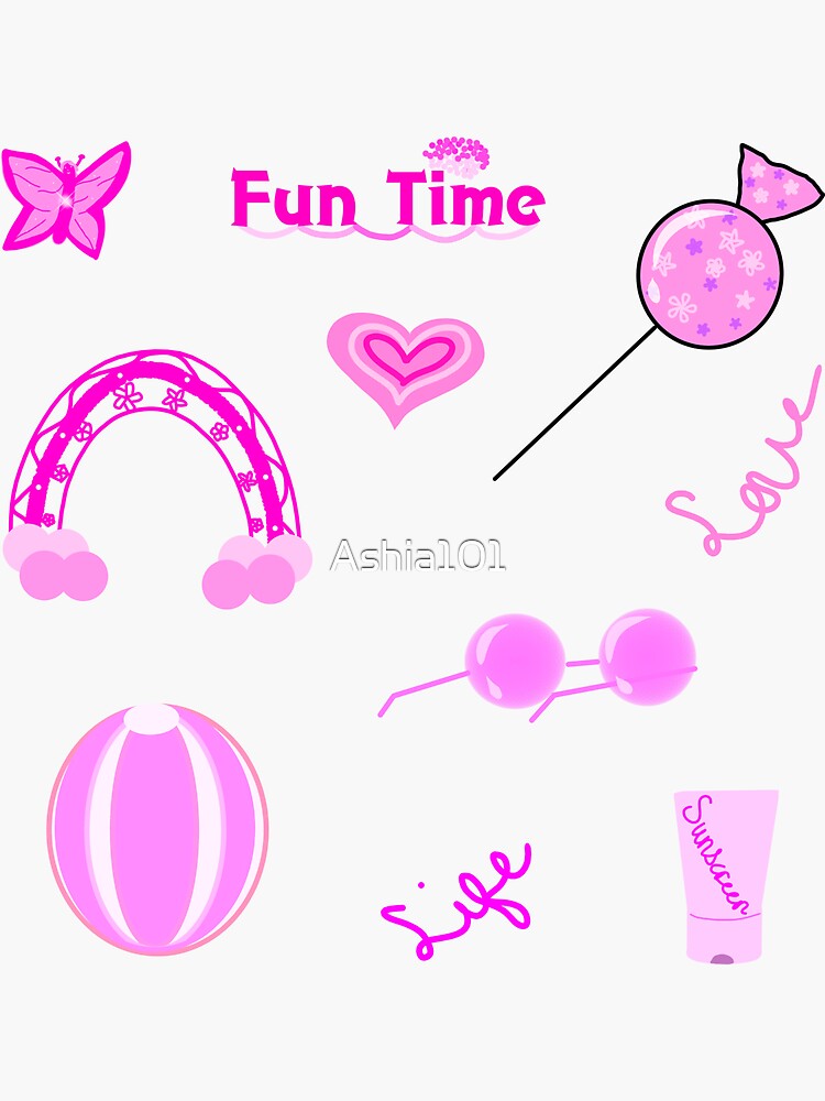 "Pink Summer Fun Time At The Beach This Holiday" Sticker for Sale by ...