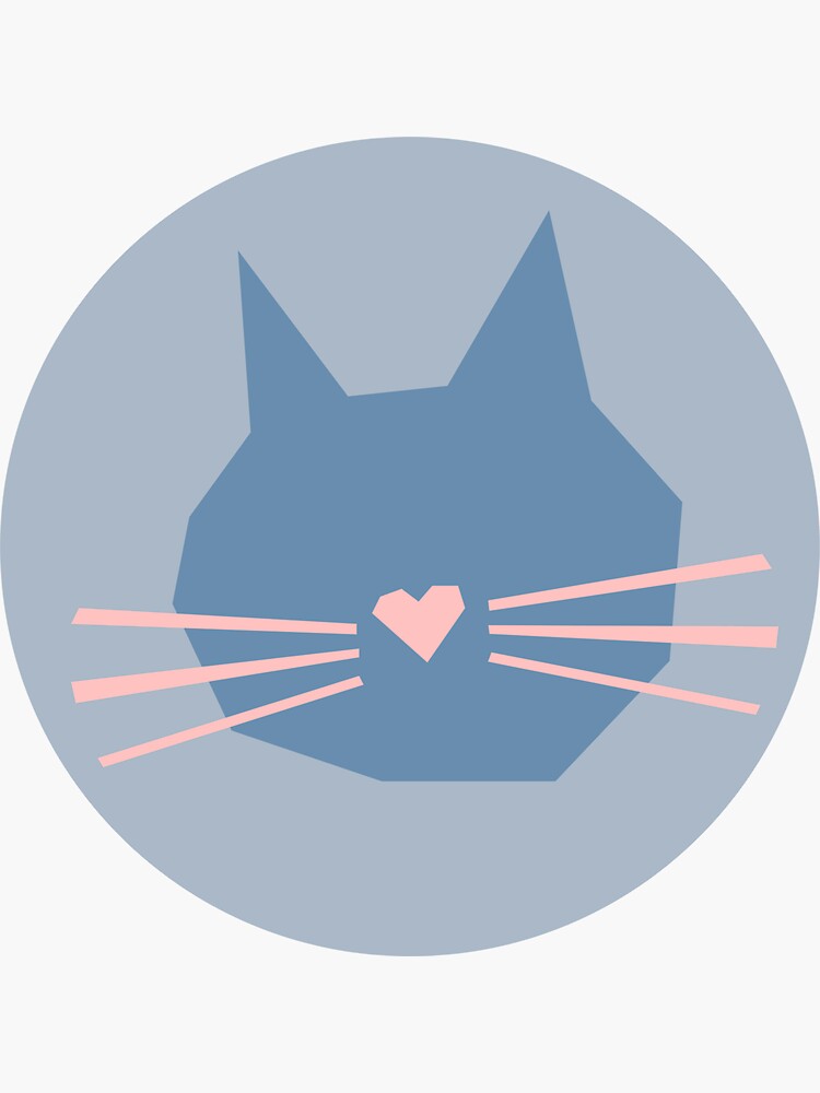 "Blue and Pink Cat Sticker" Sticker for Sale by HeartsandHeroes | Redbubble