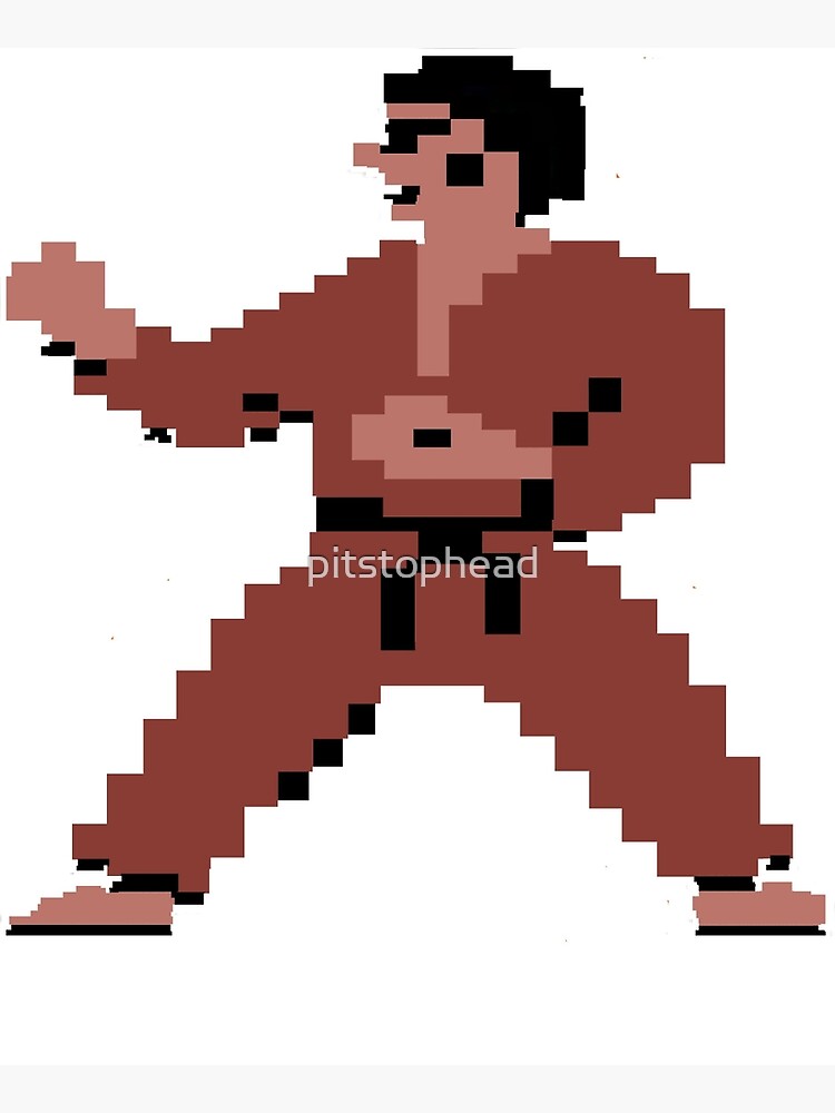 "Red Karate Man Pixel Design" Poster for Sale by pitstophead | Redbubble