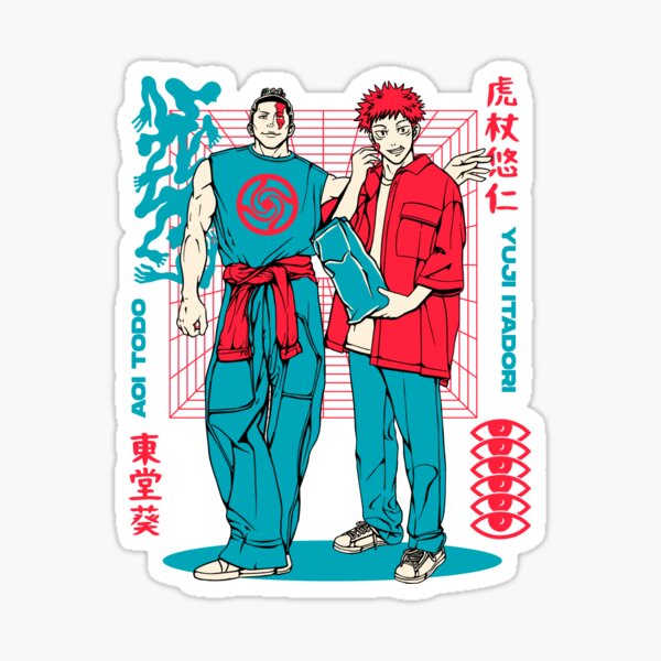 "Aoi Toudou and Yuji Itadori (Jujutsu Kaisen)" Sticker for Sale by ...