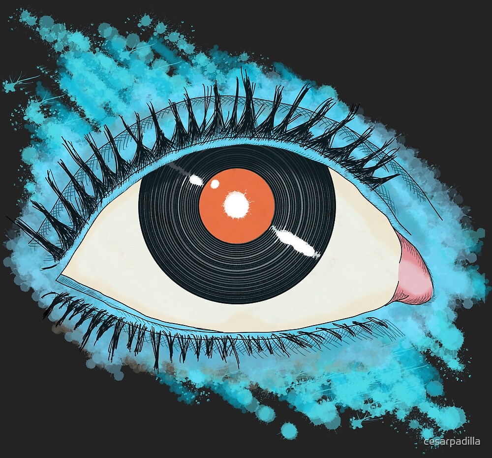 "Musical vision: eye illustration with vinyl record for pupil" by ...