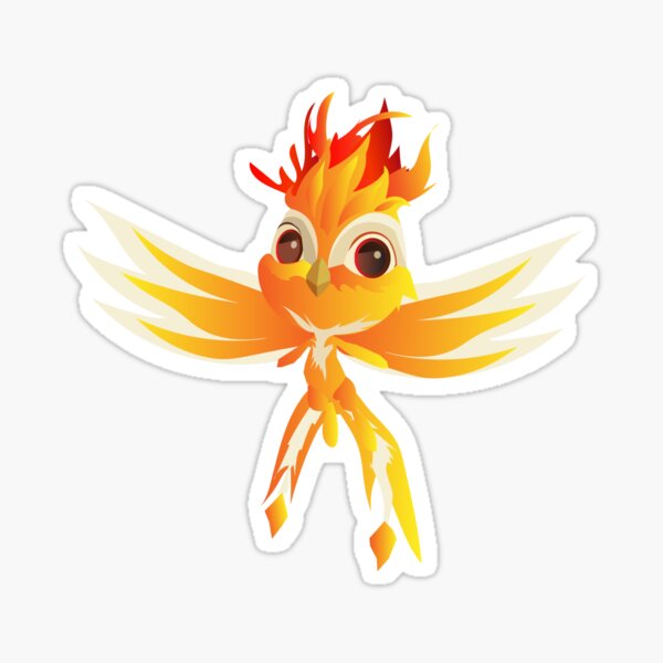 "Fiery Bird - Elemental Cute Eagle" Sticker by aireons | Redbubble