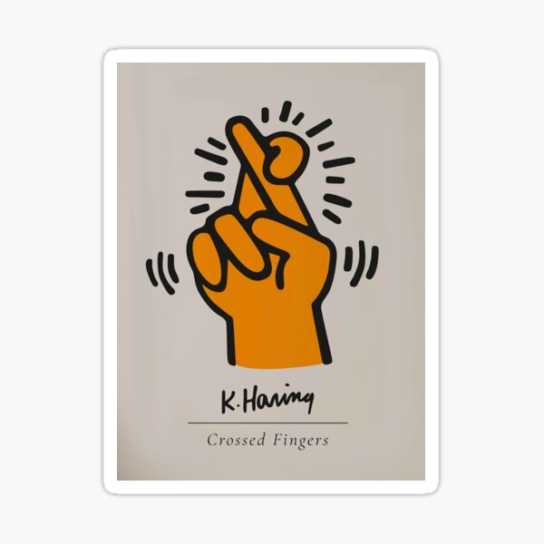 "Crossed Fingers " Sticker for Sale by caitlingildea | Redbubble