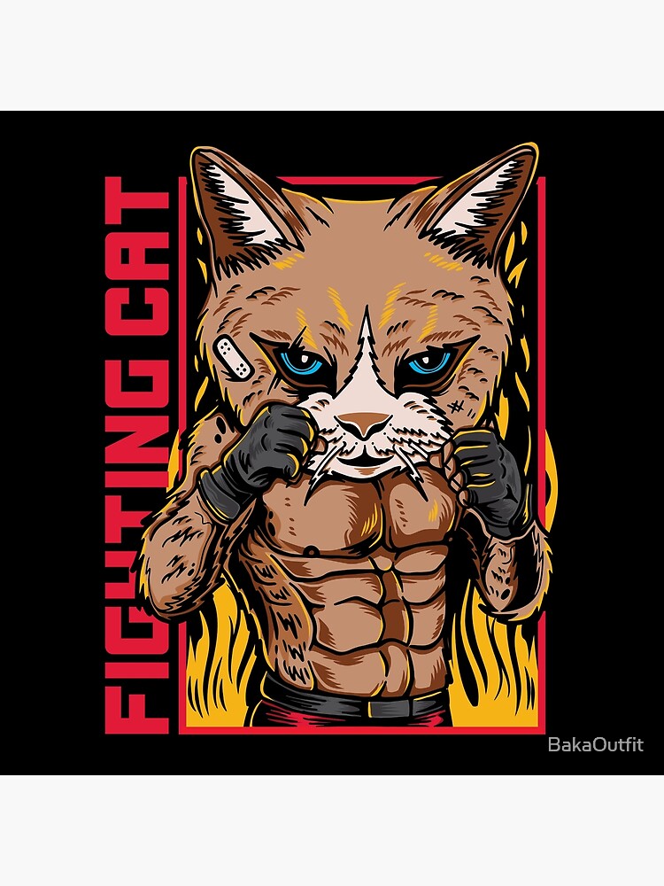 "Cat Muscle Man Mixed Martial Arts Cage Fighter" Poster for Sale by ...