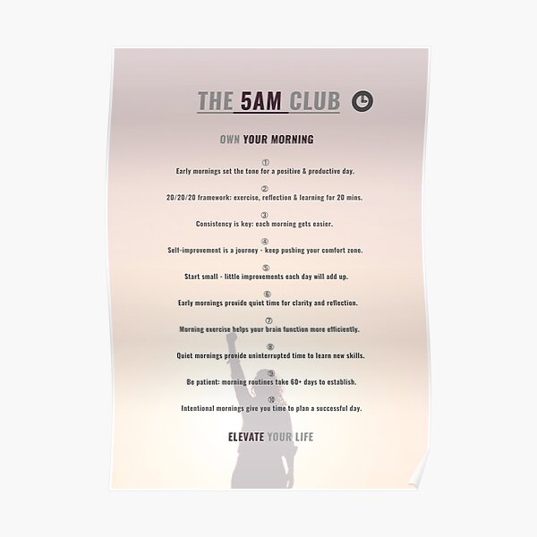 "The 5 Am Club Summary Sunset" Poster by hiunlimit | Redbubble