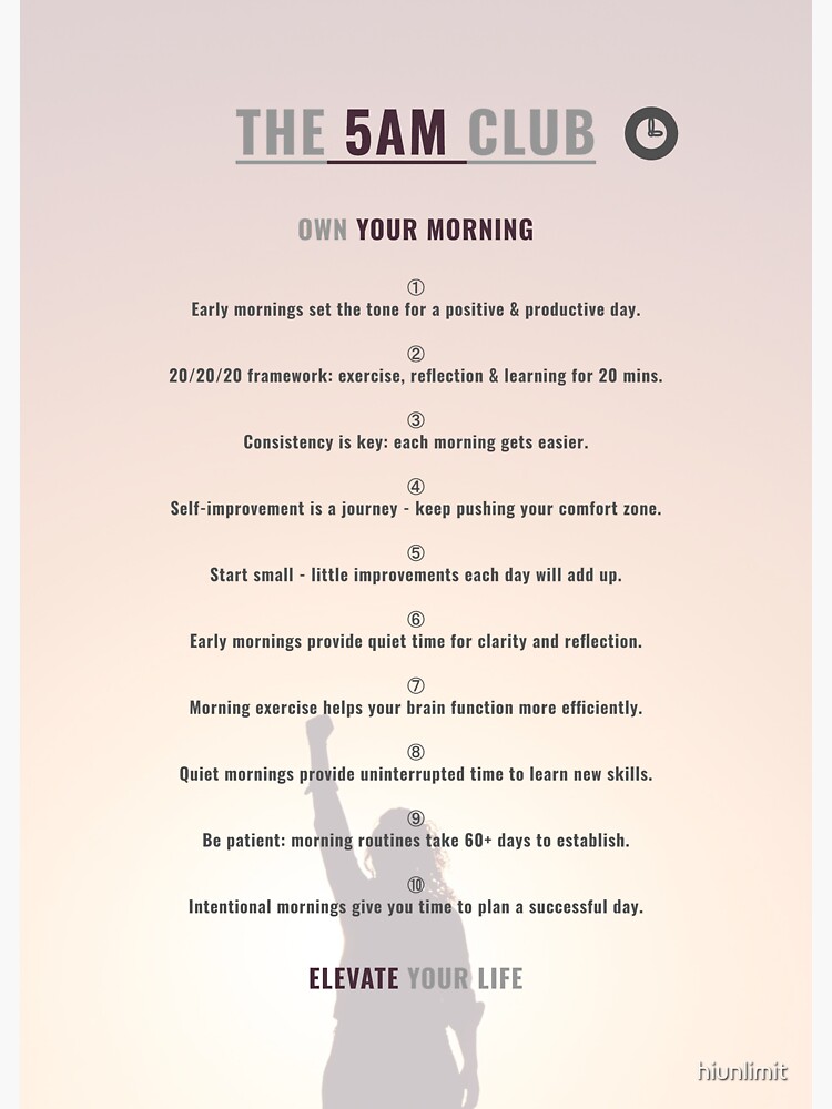 "The 5 Am Club Summary Sunset" Sticker for Sale by hiunlimit | Redbubble