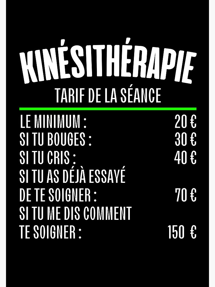 Carnet avec l'œuvre « kinésithérapie tarif humour kiné » de l'artiste ...