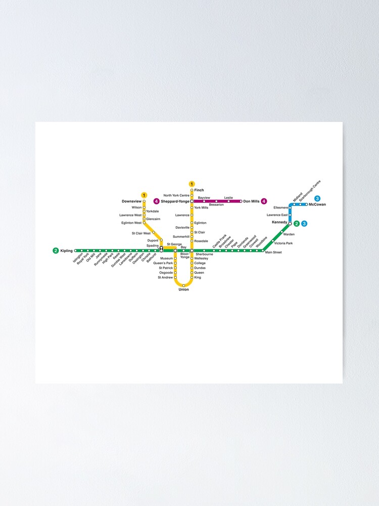 "Simplified TTC Map" Poster for Sale by bzmw | Redbubble