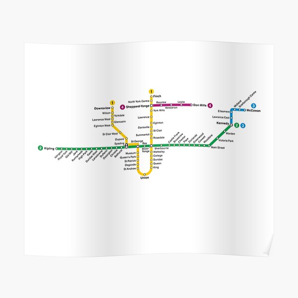 "Simplified TTC Map" Poster for Sale by bzmw | Redbubble