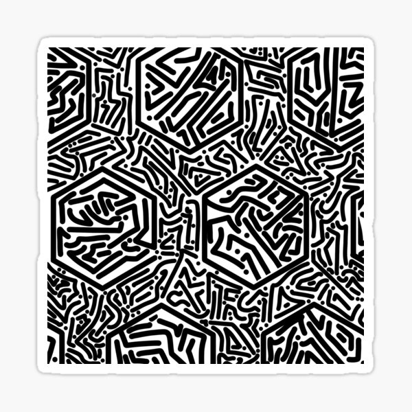 "hexagon, abstract art" Sticker by ReapPear27 | Redbubble