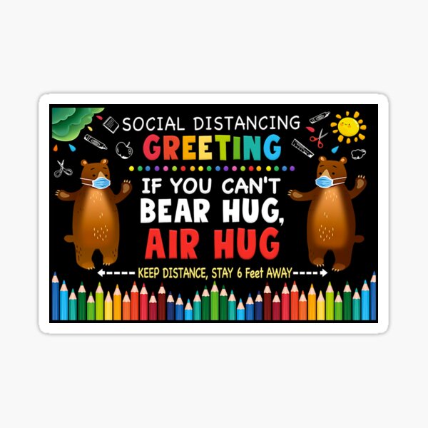 "Social Distancing Greeting Print" Sticker for Sale by CaseyGillum ...