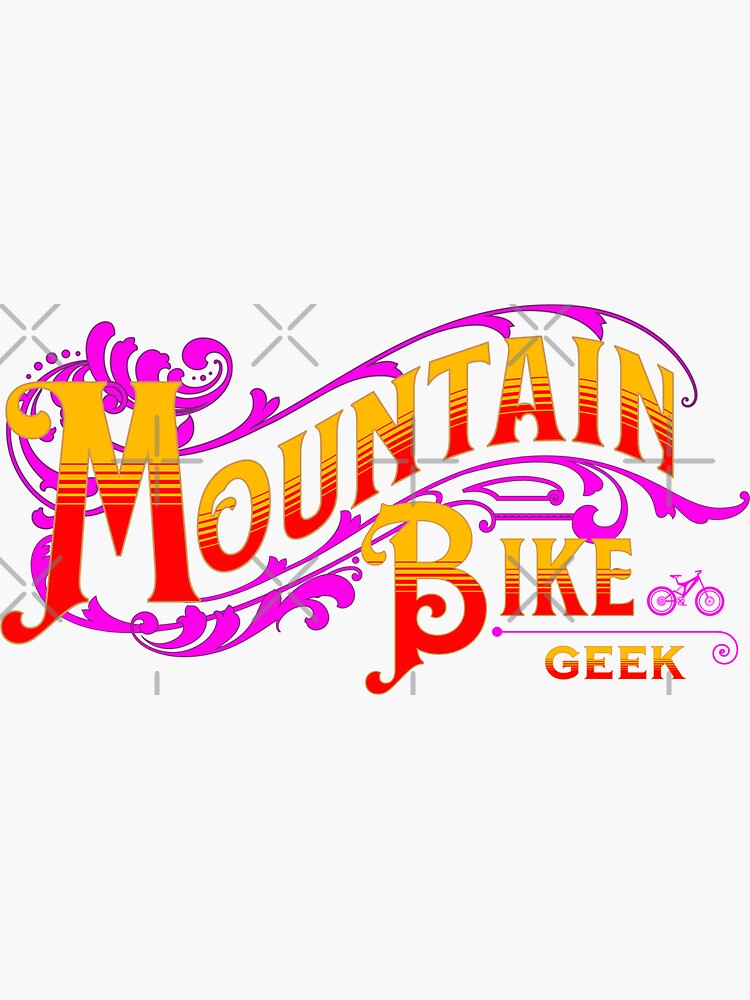 "Mountain Bike Geek Vintage Sunset Design" Sticker by artOfCal013 ...