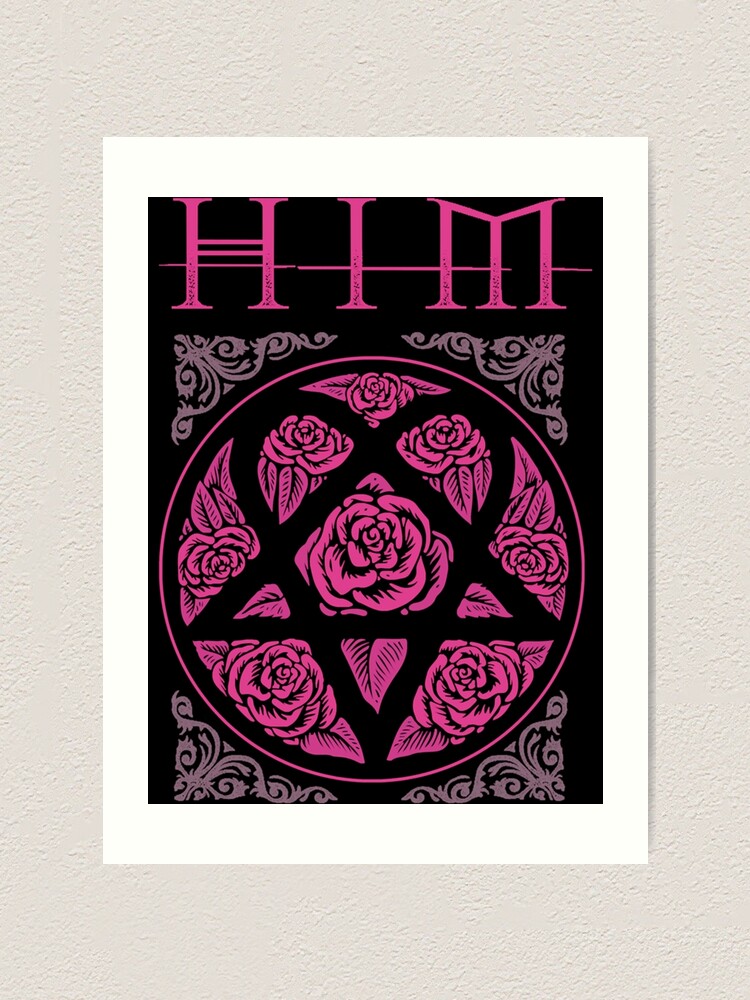 "Heartagram Him Band Tee Heartagram tee Pink Him Band Logo " Art Print ...