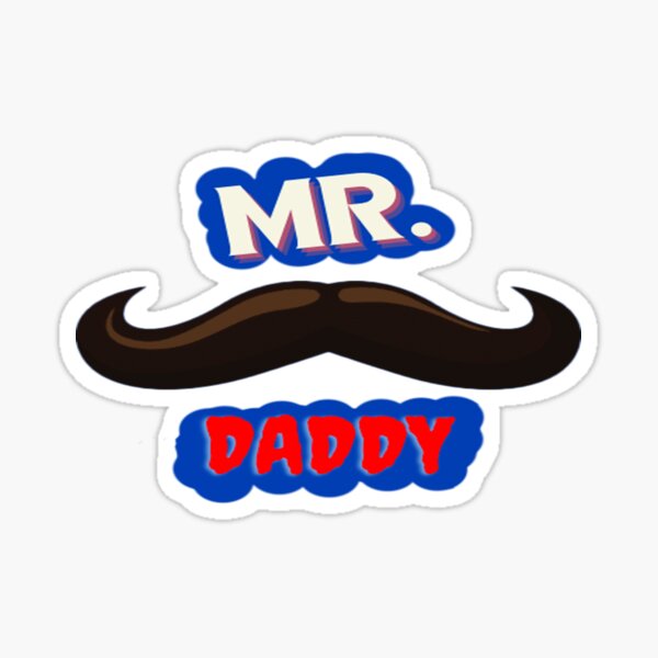 "Mr Mustache daddy. Logo design." Sticker for Sale by kati049 | Redbubble