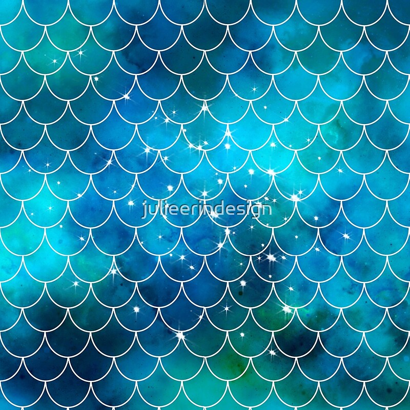 "Blue Mermaid Pattern" by Julie Erin Designs | Redbubble