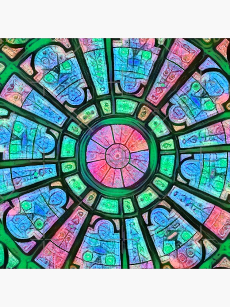 "Colorful Rose window" Sticker by GREENOART | Redbubble