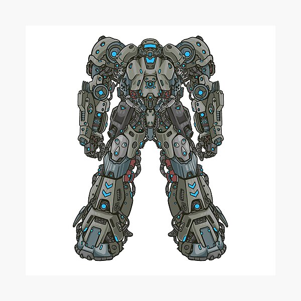 "Futuristic killer giant mecha robot builded by head arm body leg ...