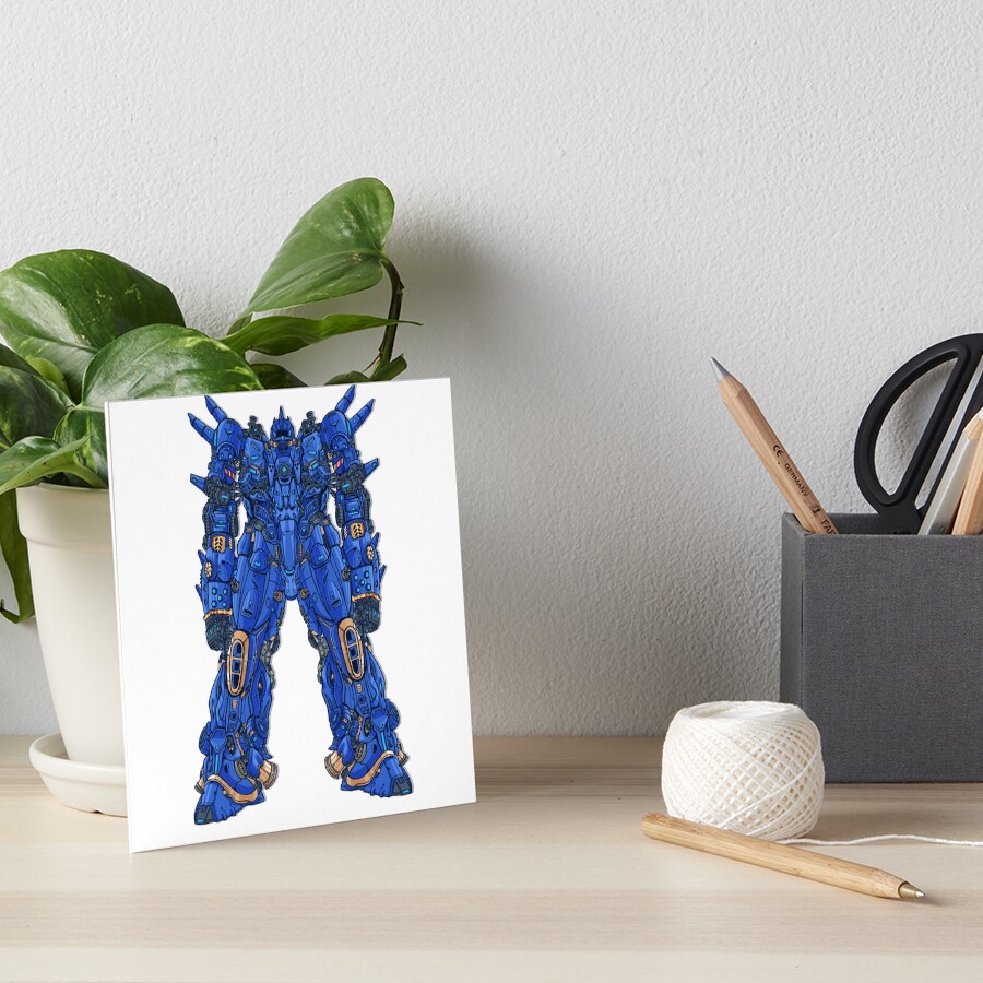 " Futuristic blue mecha robot builded by head arm body leg weapon ...