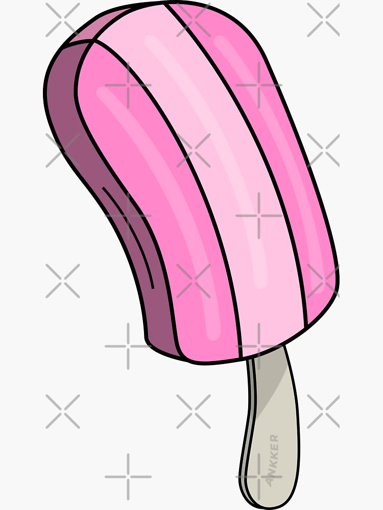 "Pink strawberry ice cream sticker" Sticker by ankker | Redbubble