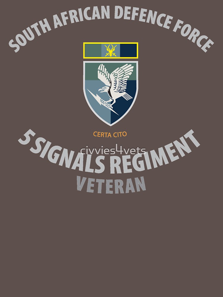 "SADF 5 Signals Regiment Shirt" T-shirt for Sale by civvies4vets ...