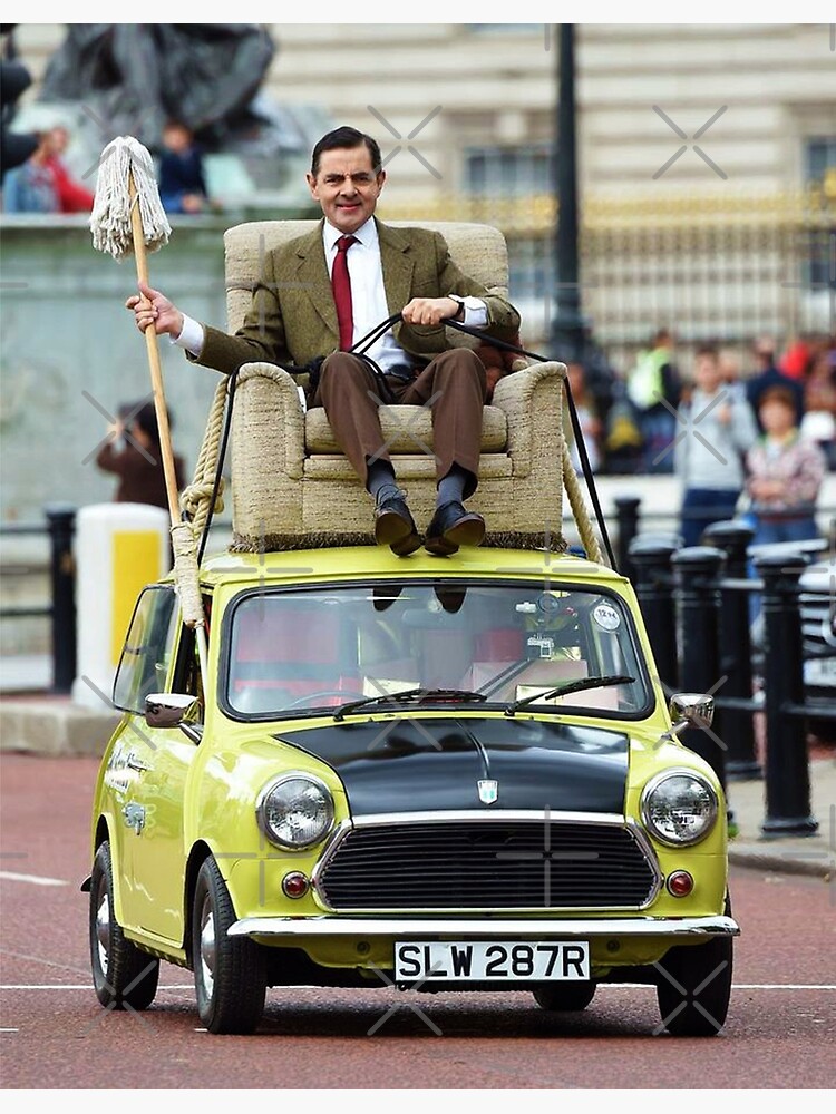 "Mr. Bean, Funny Mr Bean driving his car from the roof" Art Print for ...