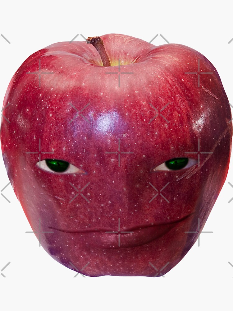 "wapple / Apple With A Face" Sticker for Sale by Borg219467 | Redbubble